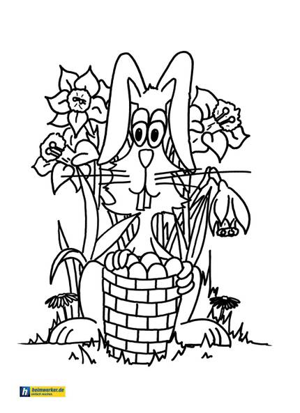 Osterhase Ausmalbild kostenlos zum Ausdrucken und ausmalen